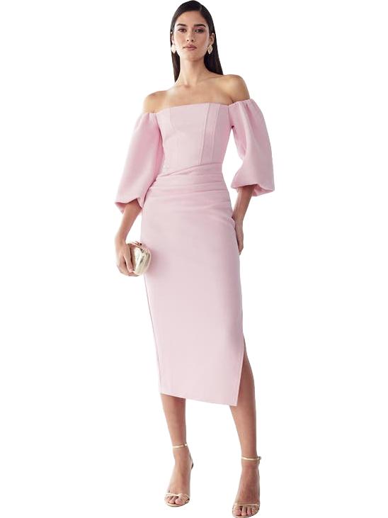 BWLDR BWLDR Novaleigh Off-Shoulder Midi Dress